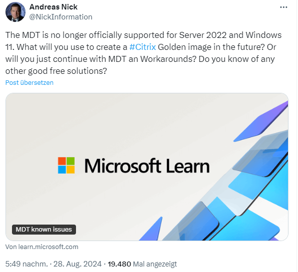 MDT in Windows 11 und Windows Server 2022 nicht mehr unterstützt - was ...