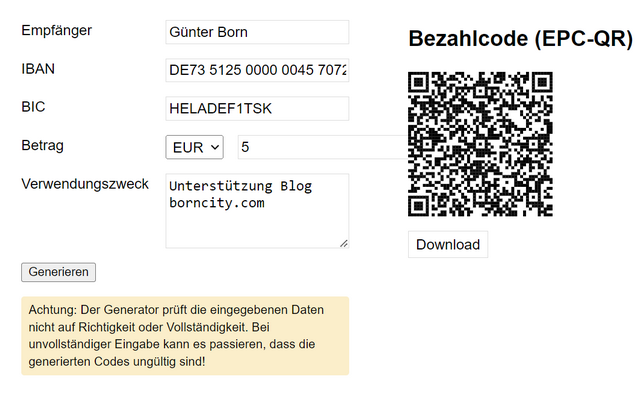 Wie kann ich eigentlich einen EPC-QR Code generieren?Borns IT- und Windows-Blog